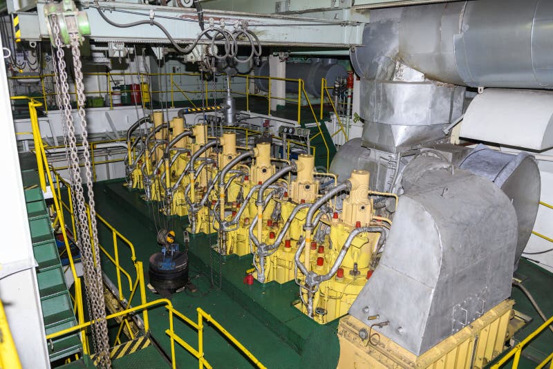 Marine Engine. Diesel Generator Stock Image - Image of generation ...