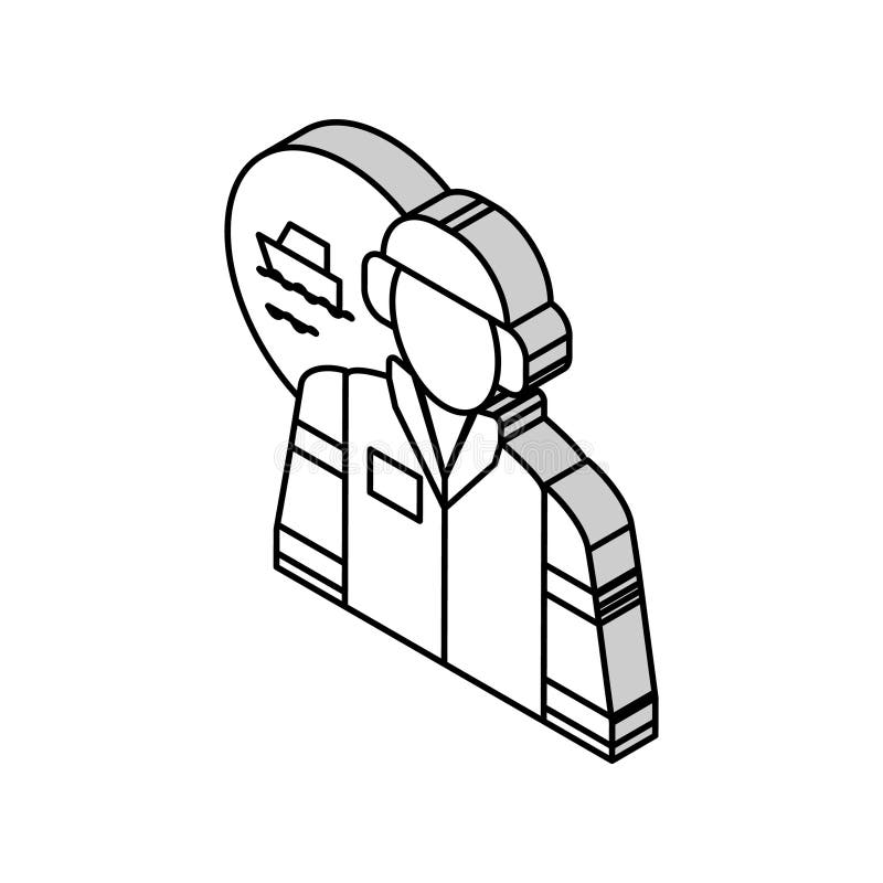Marine Engineer Worker Isometric Icon Vector Illustration Stock ...