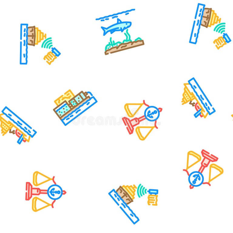 Marine Engineering Ship Seamless Pattern Vector Stock Vector ...