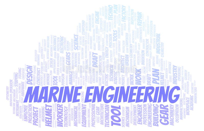 Marine Engineering Typography Word Cloud Create with the Text only Stock Illustration ...