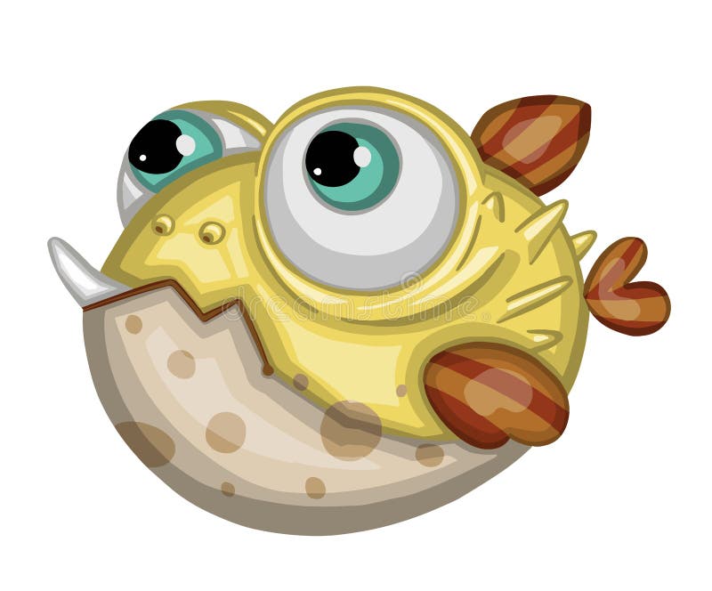 Marine Fish Ball Symbol Hand Drawn Vector Stock Vector - Illustration ...