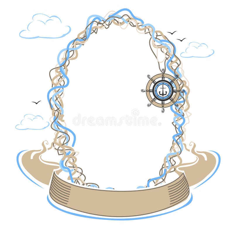 Marine frame stock vector. Illustration of frame, helm - 95844325