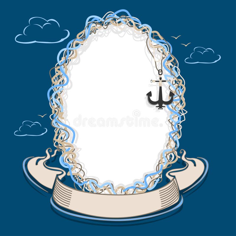 Marine frame stock vector. Illustration of frame, helm - 95844325