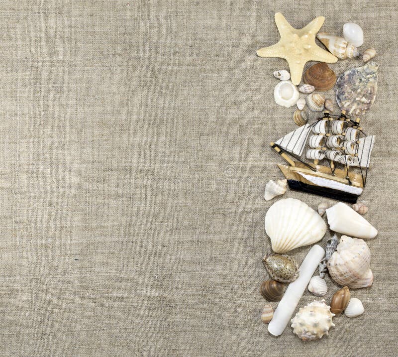 Marine Frame with Ship, Vertical Stock Photo - Image of sailboat, star ...