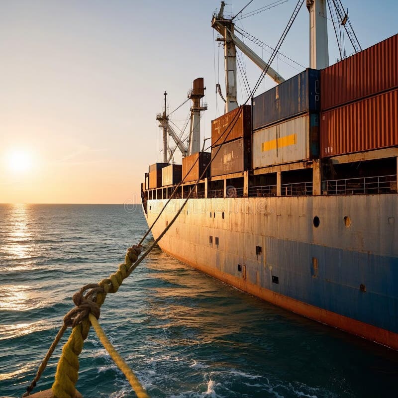 Marine Freight Ships, Filled with Containers, As Tools of Importion and ...