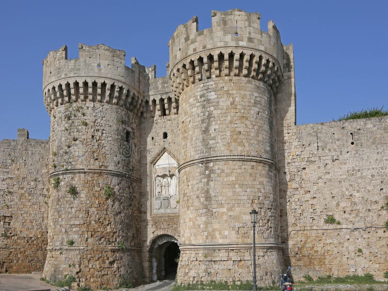 Marine Gate into the Old Town of Rhodes Stock Image - Image of historic ...