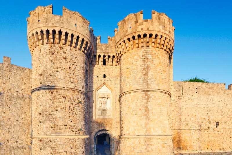Marine Gate Sea Gate, Rhodes Old Town Stock Image - Image of ...
