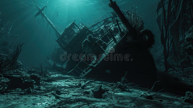Marine Graveyard: Sunken Shipwreck Resting in a Nautical Cemetery ...