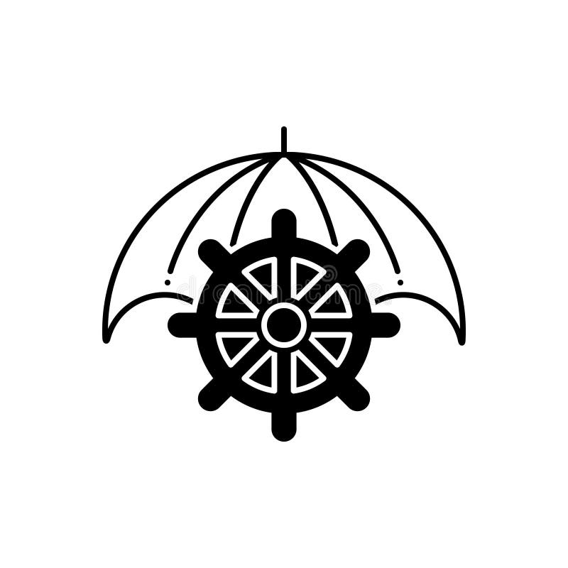 Black Solid Icon for Marine Insurance, Marin and Cargo Stock Vector ...