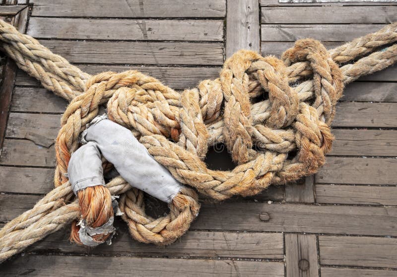 Marine Knot Lying on the Deck of a Ship Stock Image - Image of nautical ...