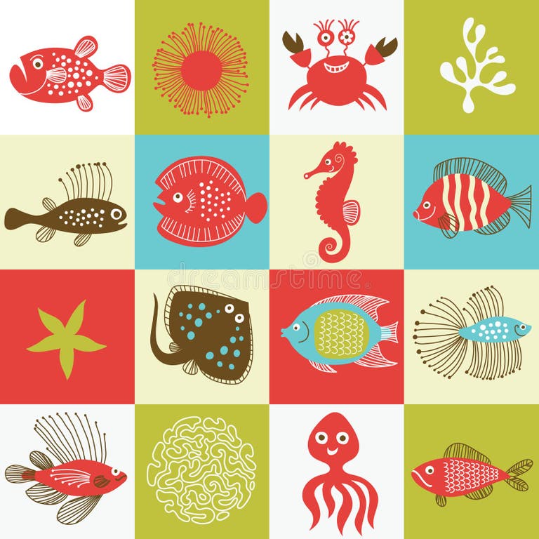 Marine Life Colors Stock Illustrations – 69,543 Marine Life Colors ...