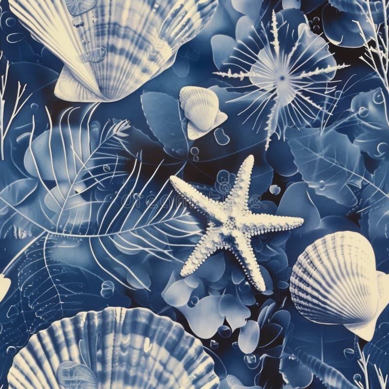 Marine Life and Shells X-ray Vision Artwork Stock Image - Image of ...