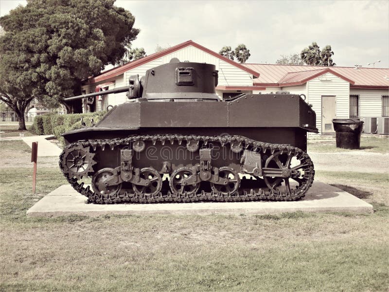 A tank on display. stock image. Image of academy, tank - 158400113