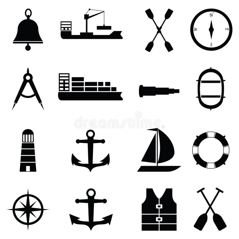 Navigation icons set. stock illustration. Illustration of marker ...