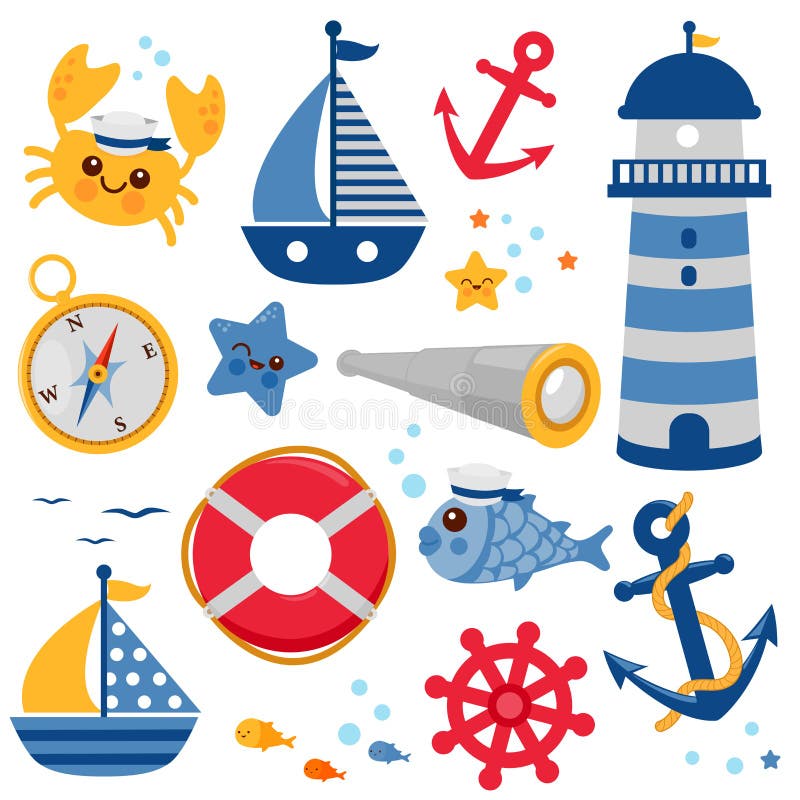 10 NAUTICAL VECTOR PATTERNS Stock Vector - Illustration of white ...
