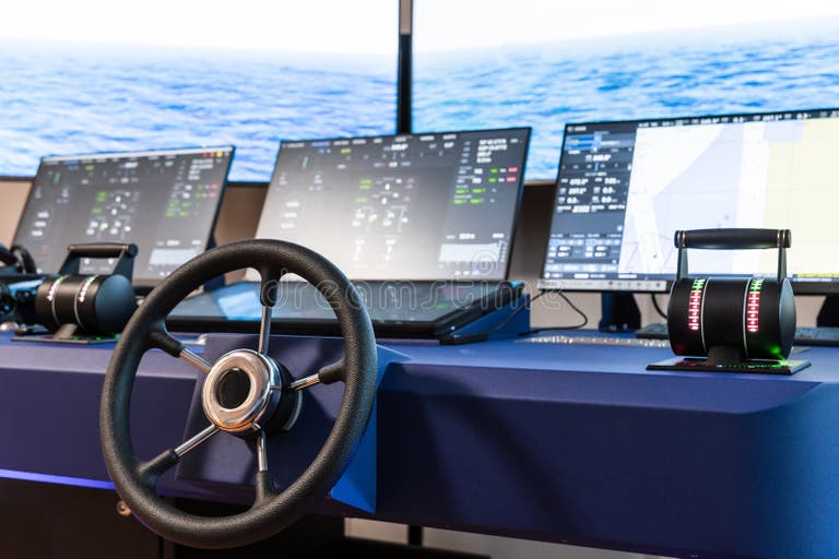 Marine Navigation Simulation System, Blue Ship Control Panel Stock ...