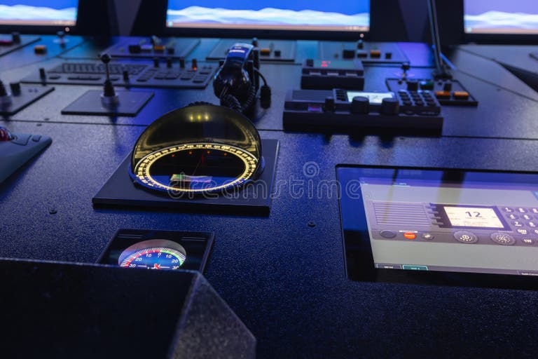 Marine Navigation Simulator. High-tech Ship Navigation Bridge Control ...