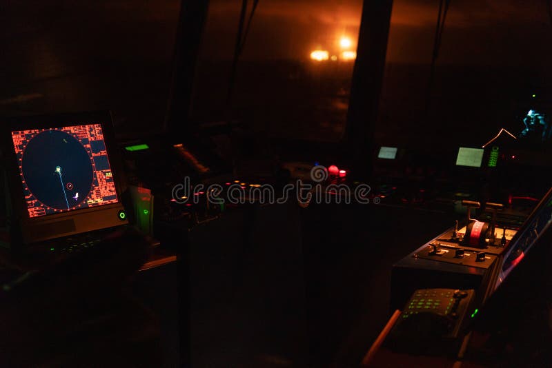 Marine Navigational Equipment on Modern Ship or Vessel Stock Photo ...