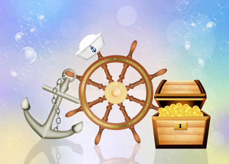 Marine objects stock illustration. Illustration of marine - 67001569