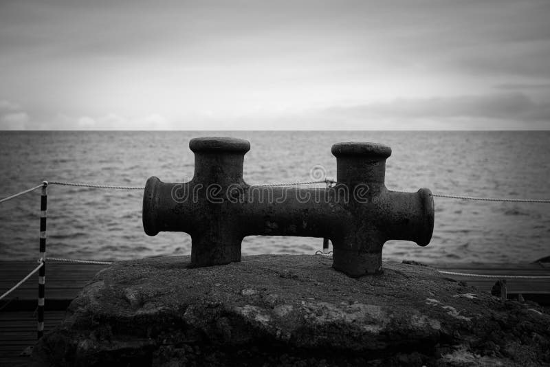 Marine Old Mooring Post on a Mooring Stock Image - Image of maritime ...