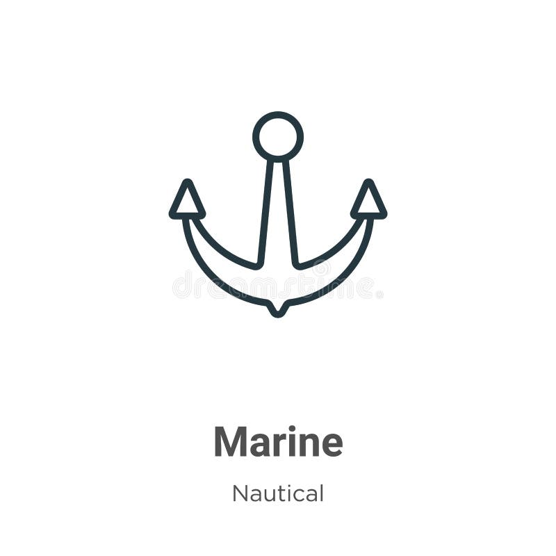 Marine Outline Doodle Elements, Hand Drawn Lineart Style Stock Vector ...