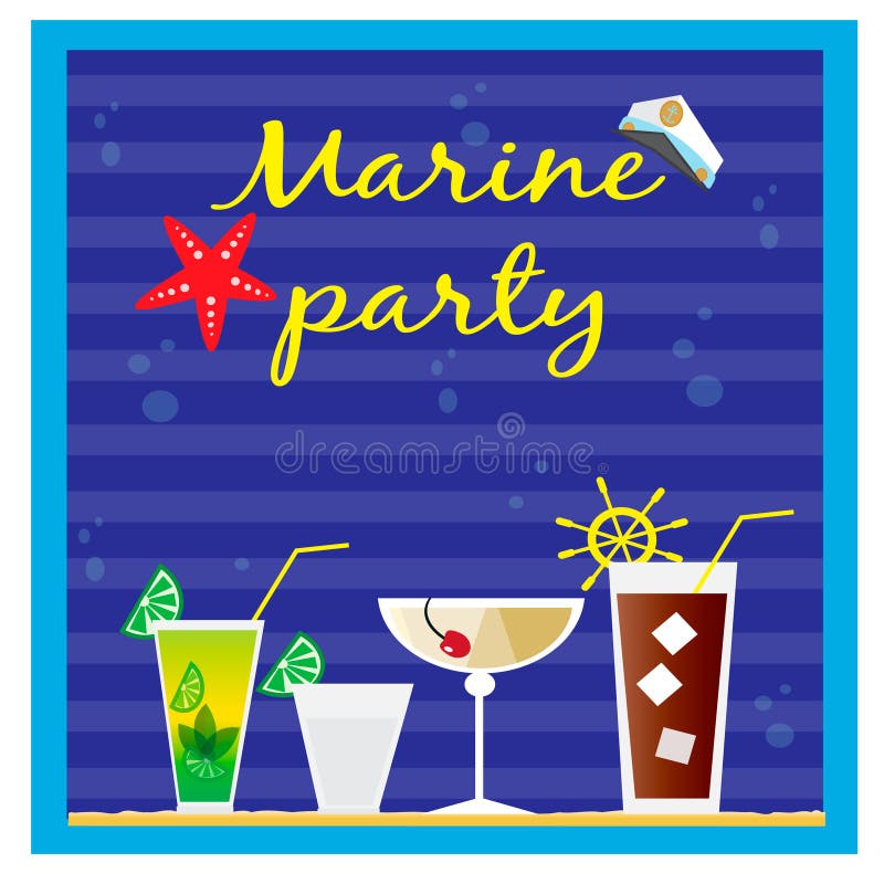 Marine party invitation stock vector. Illustration of celebrate - 71020580
