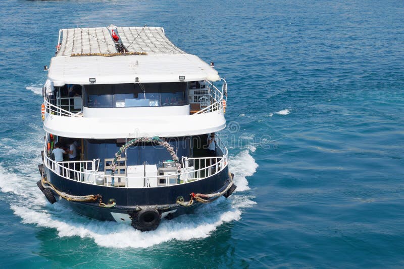 Marine Passenger Ferry on the Sea Close Up Top View Editorial Stock ...