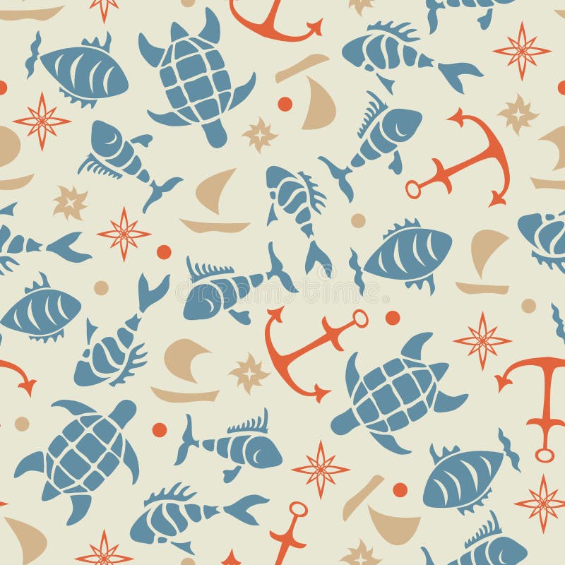 Marine pattern stock vector. Illustration of morine, child - 27300286