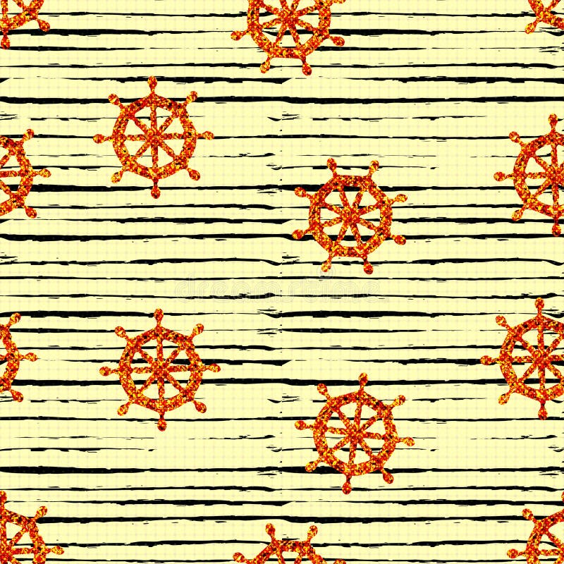 Marine Pattern in Retro Style Stock Vector - Illustration of pattern ...