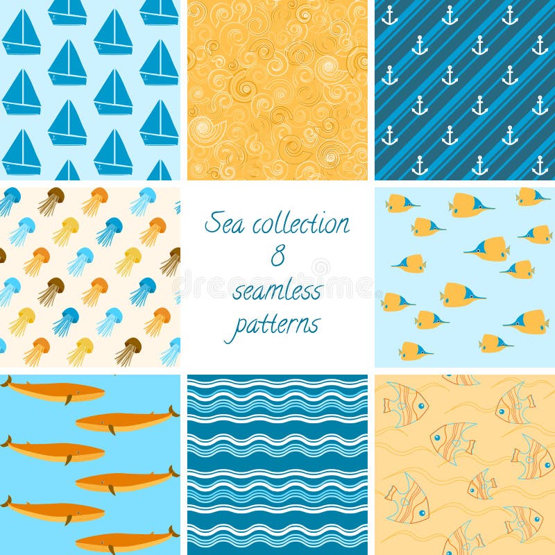 Cute Cartoon Submarines Under the Sea Seamless Pattern Background ...