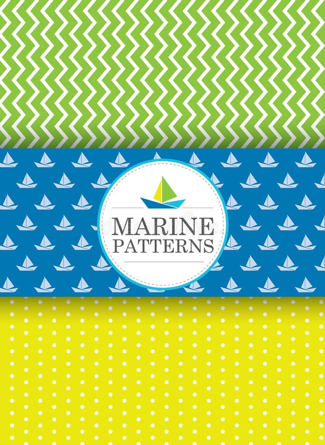Marine Patterns Collection 2 Stock Vector - Illustration of decoration ...