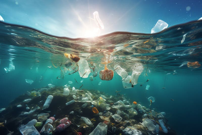 Marine Plastic Pollution and Nature Conservation Concept, Penguin ...