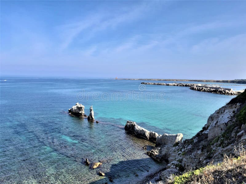 Marine Promontory with Steep Coast, Sea and Blue Sky Stock Image ...