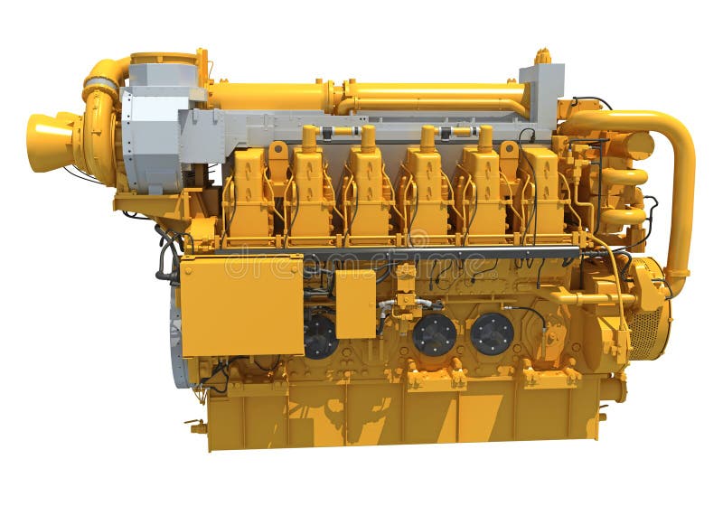 Marine Propulsion Engine for Ships, Yachts and Boats 3D Rendering Stock ...