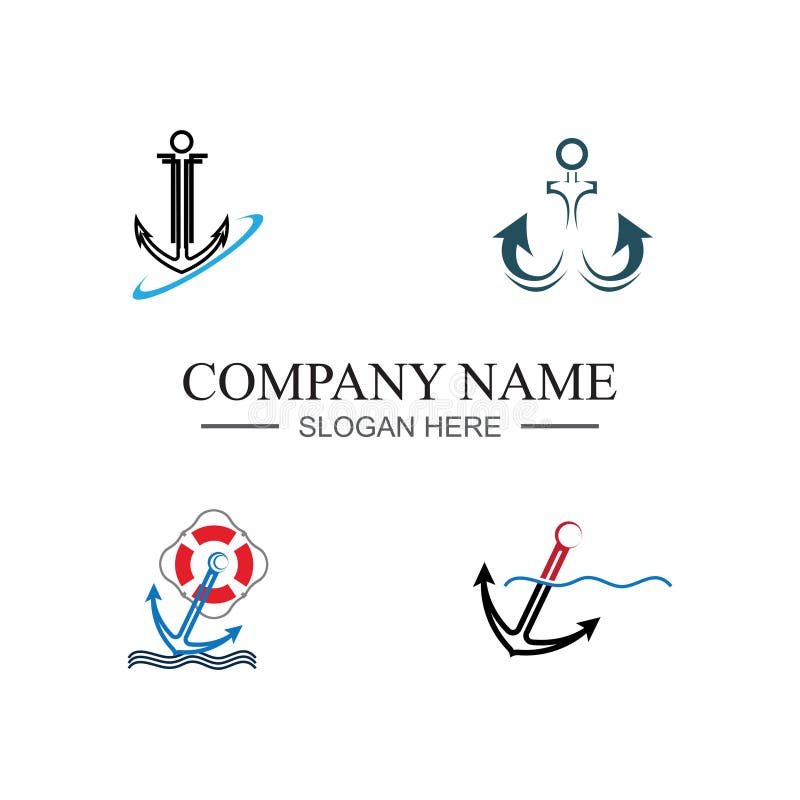 Marine Retro Emblems Logo with Anchor and Rope, Anchor Logo - Vector ...