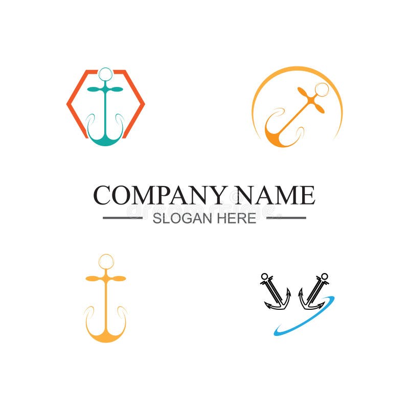 Marine Retro Emblems Logo with Anchor and Rope, Anchor Logo - Vector ...