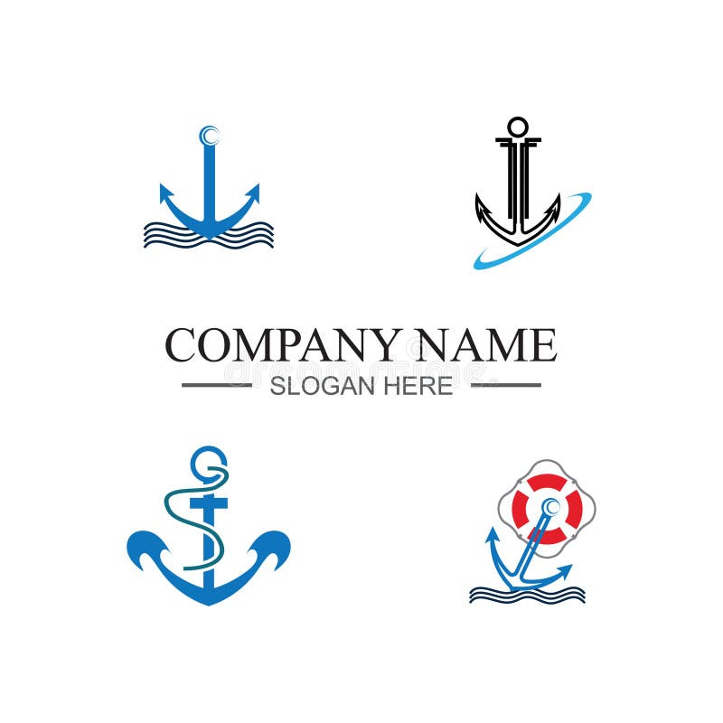 Marine Retro Emblems Logo with Anchor and Rope, Anchor Logo - Vector ...