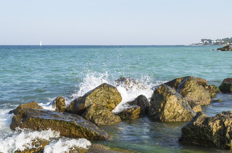 Marine rocks stock photo. Image of water, landscape, boat - 42970890