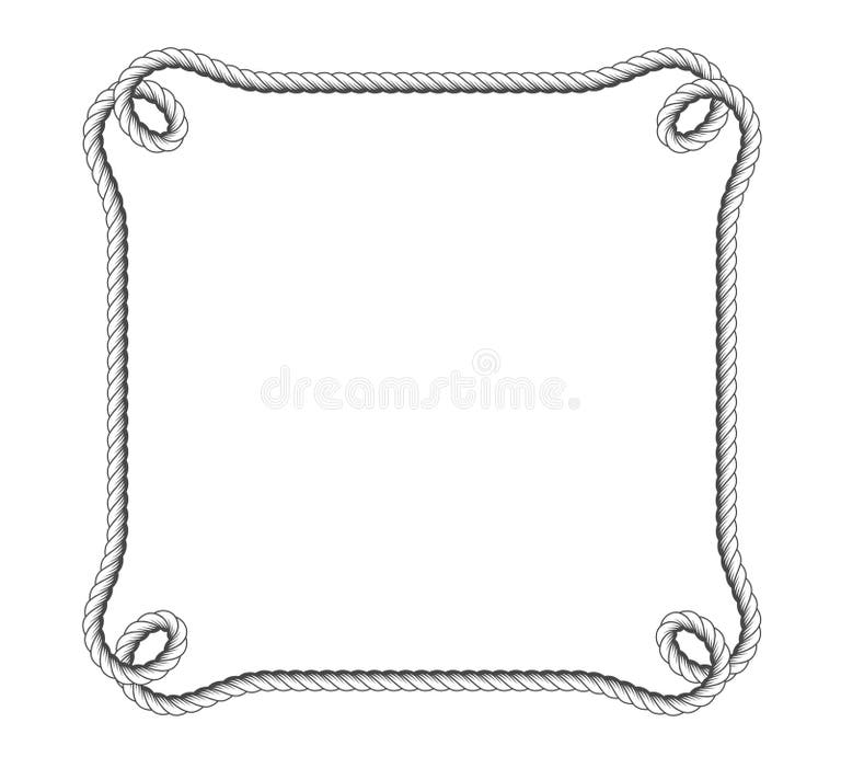 Marine Rope Frame with Loops in Corners, Square Nautical Frame with ...