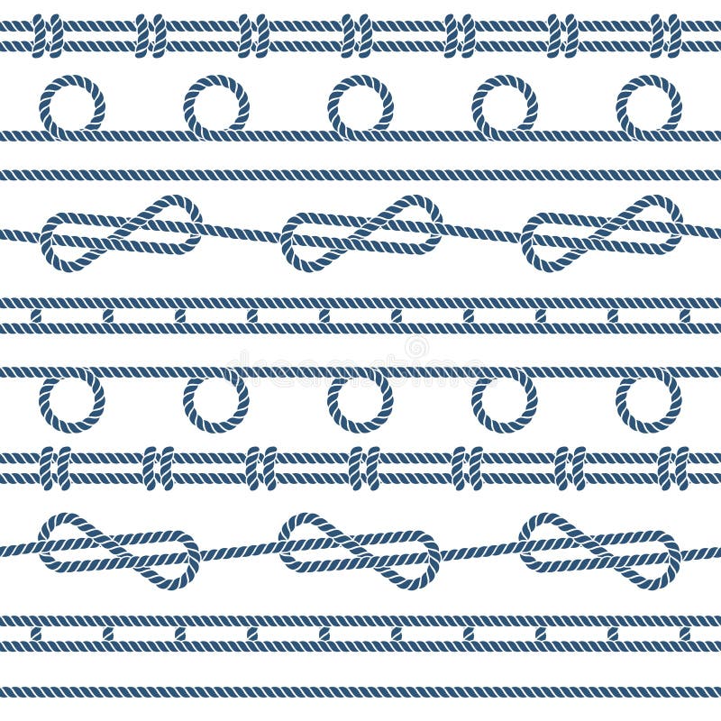 Marine Rope Knot Seamless Vector Pattern Stock Vector - Illustration of ...
