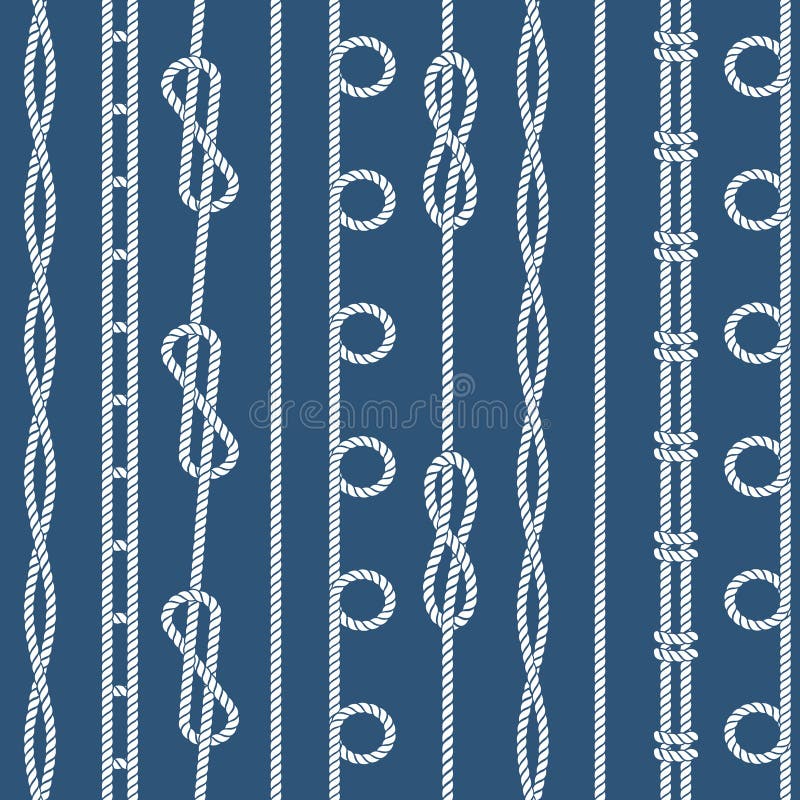 Marine Rope Knot Seamless Pattern. Endless Navy Illustration Wit Stock ...
