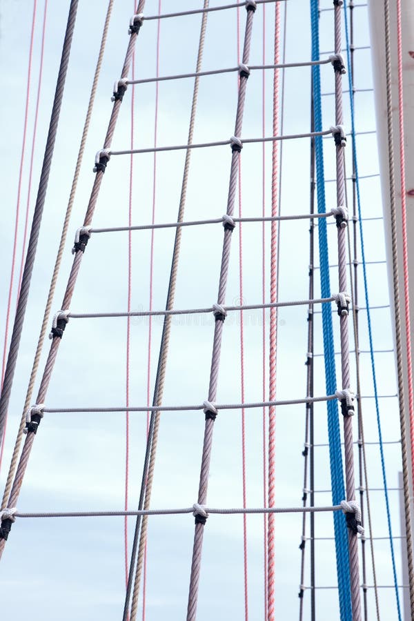 Marine rope ladder stock photo. Image of ship, deck, timber - 26888696