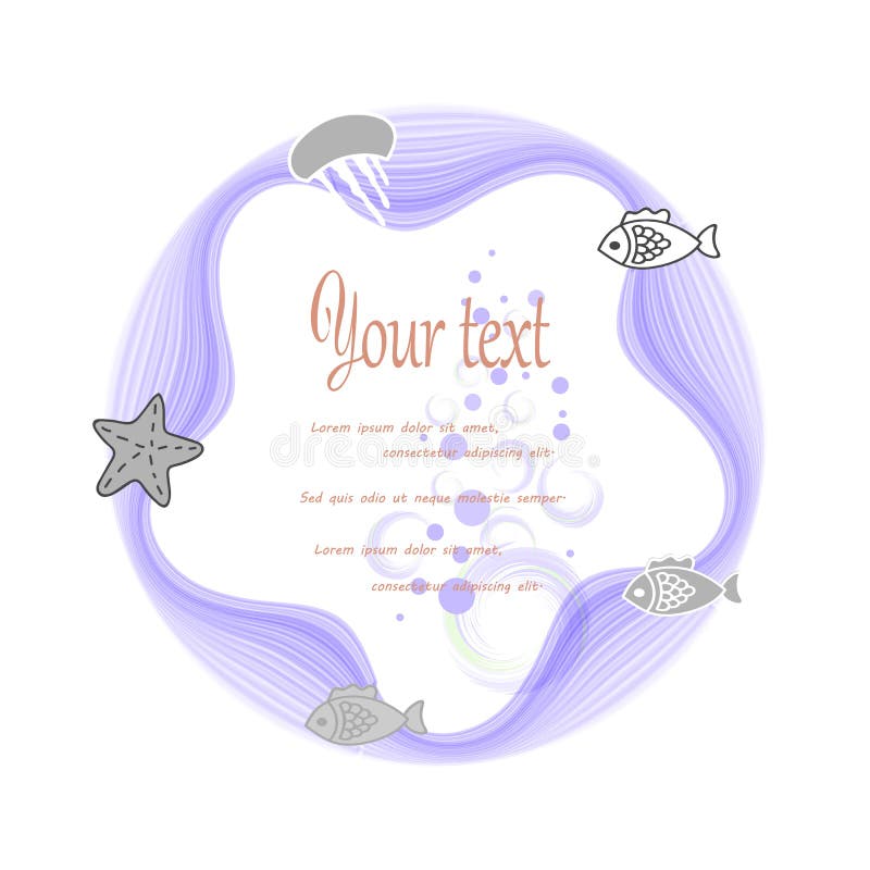 Marine round frame. stock vector. Illustration of spiral - 53985922