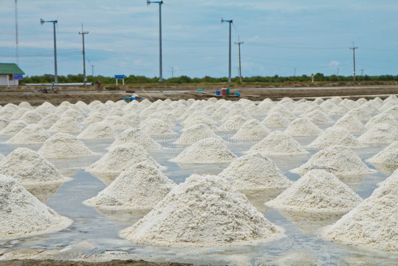 Marine salt farm stock image. Image of harvesting, industrial - 24731543