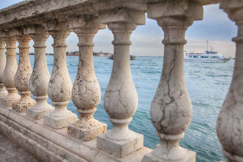 Balustrade on the seaside stock image. Image of border - 99863473