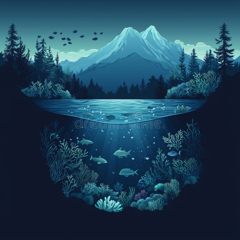 Marine Science Infographic Featuring a Cross-section of Ocean Layers in ...