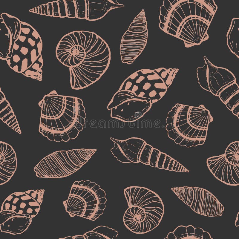 Marine Seamless Pattern with Seashell. Summer Time, Sea, Underwater ... Marine Seamless Pattern with Seashell. Summer Time, Sea, Underwater ...