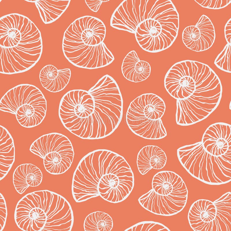 Underwater Sea Shells and Star Pattern. Ocean Seamless Texture Stock ...