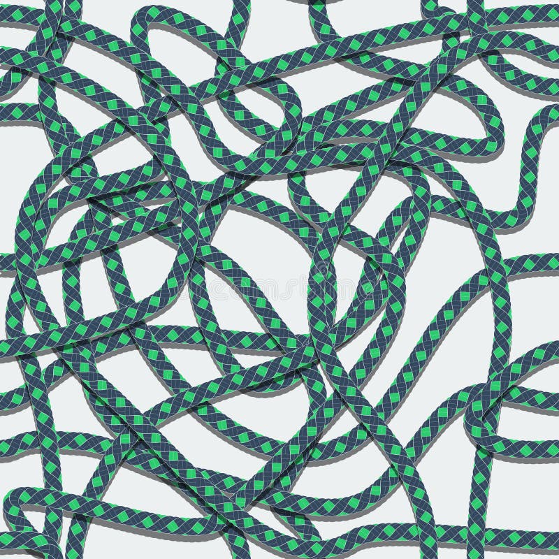 Rope Tangled Seamless Pattern Stock Illustration - Illustration of ...