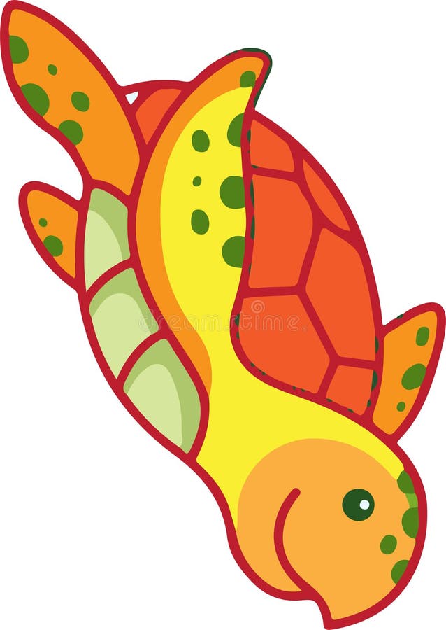 Marine Seamless Pattern. Vector Illustration of Tropical Turtle Drawn ...